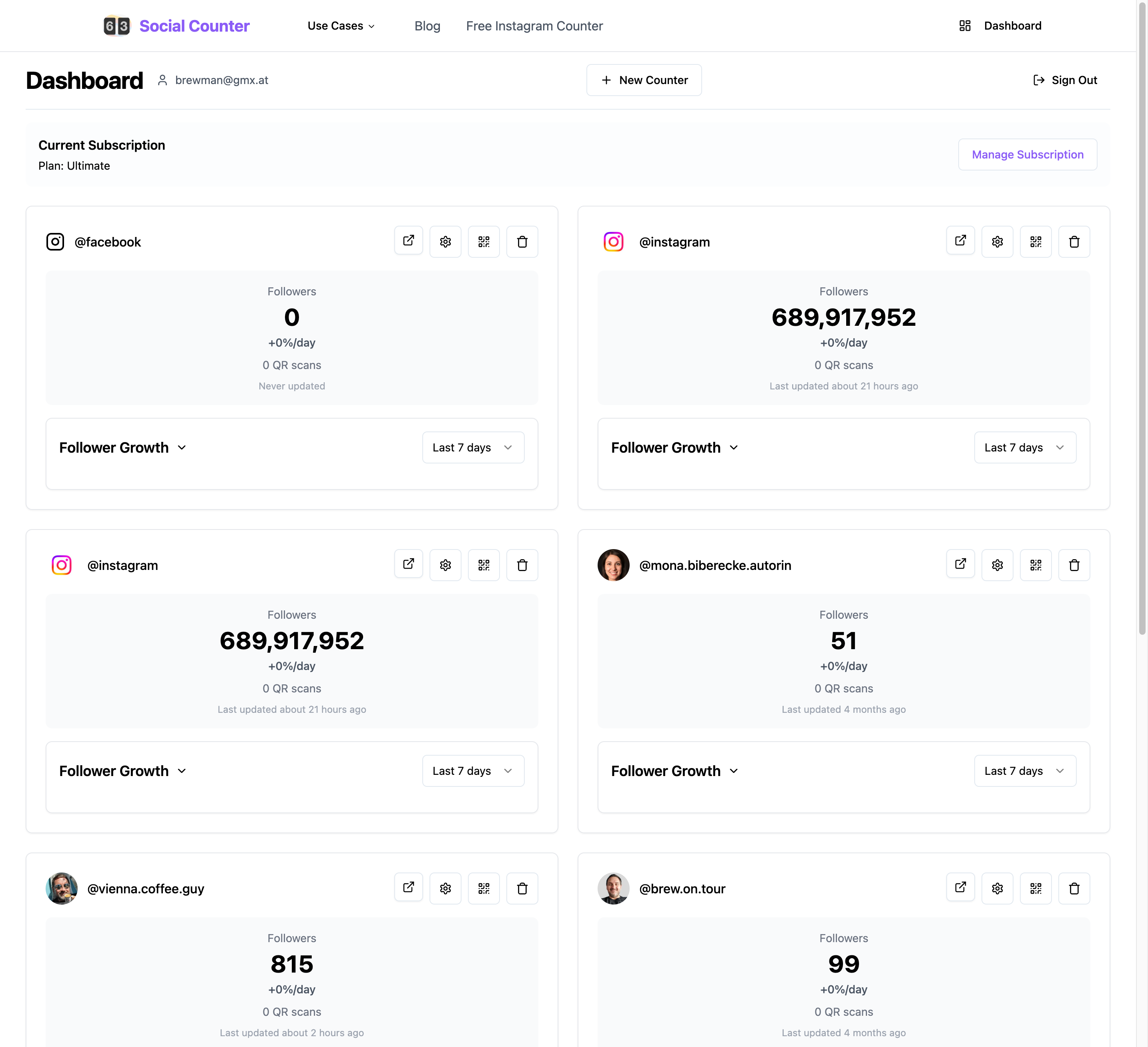 Social Counter - Real-Time Social Media Follower Display & Growth ...